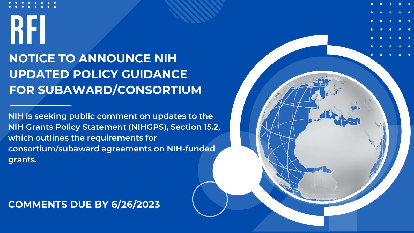 Notice to Announce NIH Updated Policy Guidance for Subaward/Consortium ...